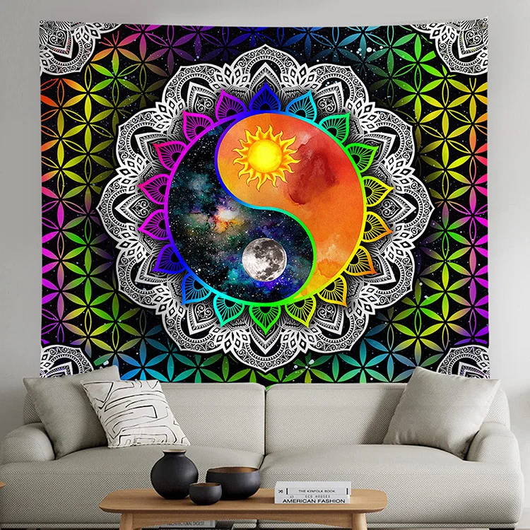 New Design Trippy Blacklight Uv Reactive Print Plant Moon Starry Sky ...