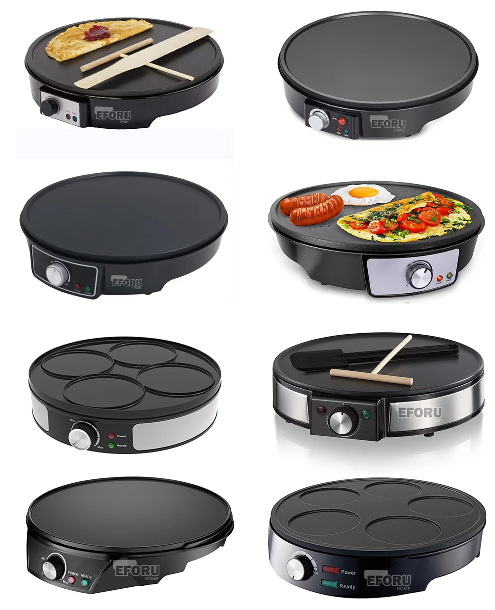 12" Compact Pancake Griddle Machine Home Use Automatic Electric Crepe ...