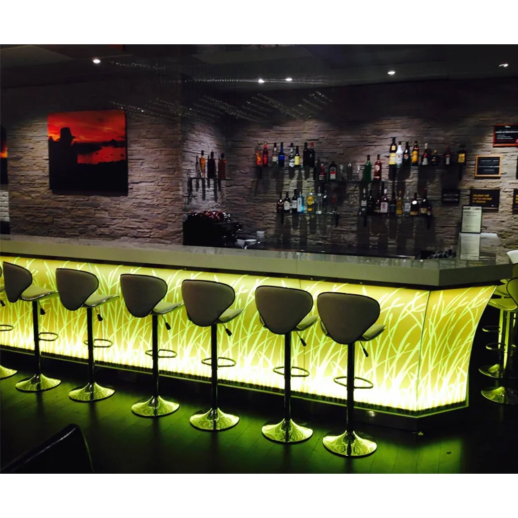 Bar Countertop Custom LED Quartz Solid Surface Lighted Bar