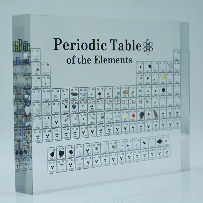 Acrylic Periodic Table Of Elements With Real Elements Education Acrylic ...