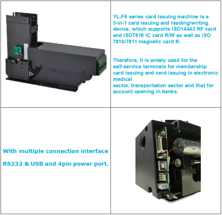 Yuelang Yl-f6 Motorized Card Dispenser Magnetic Stripe Ic Nfc Card ...