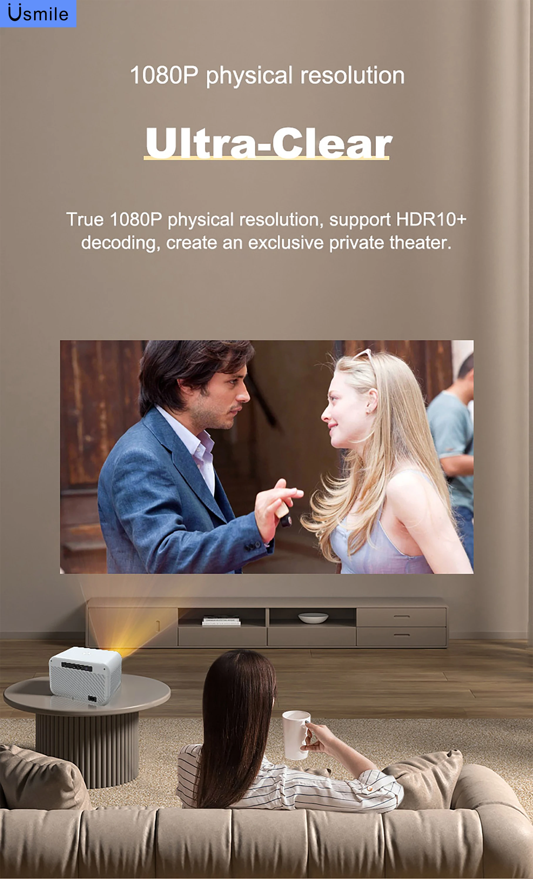 Vsmile Latest V-A11 Home Theater Projector Android Smart Full HD ...