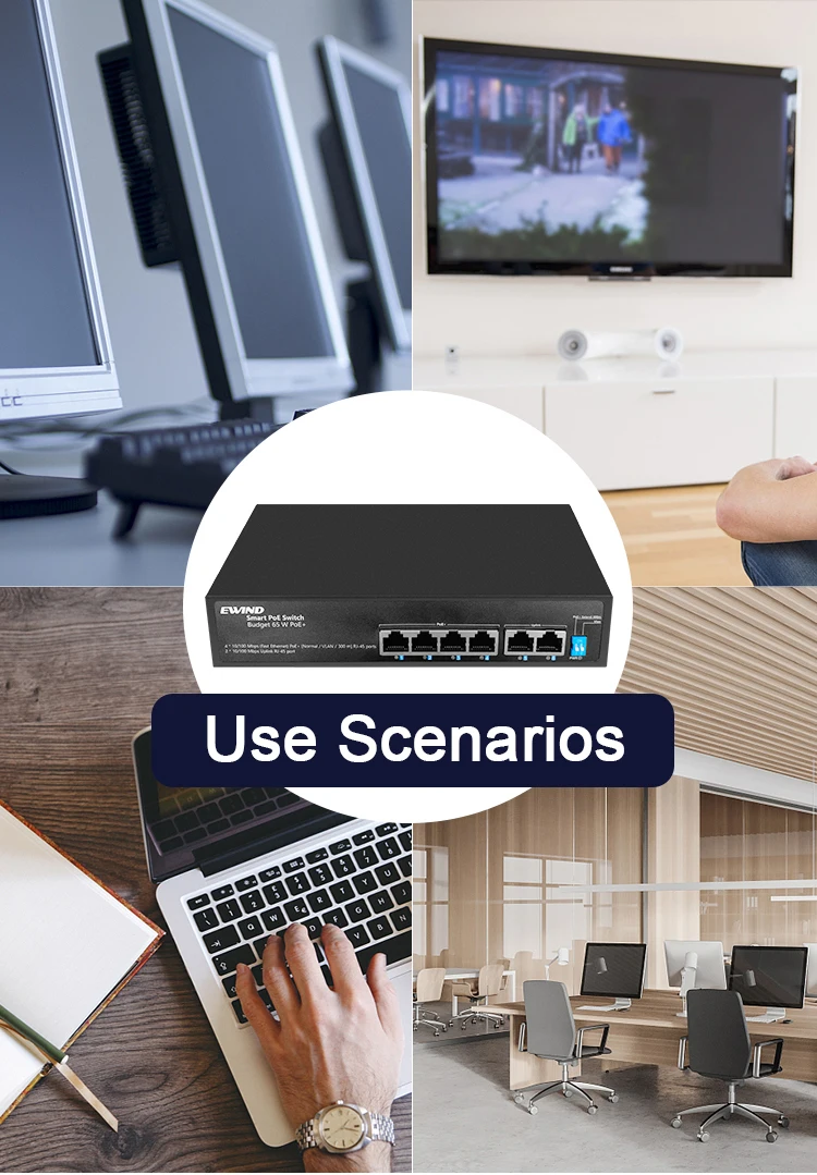 OEM 4 8 16 Port Unmanageable Fast Ethernet PoE Switch Support 10/100M ...