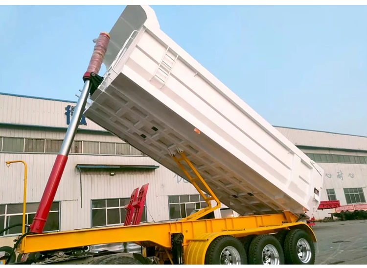 Made In China Rear Dump Semi-trailer Tri-axle U Shape Hydraulic Dumping ...