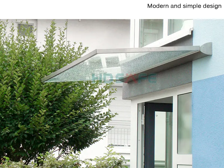 Modern Aluminium Glass Awning Canopy Design for Door & Window