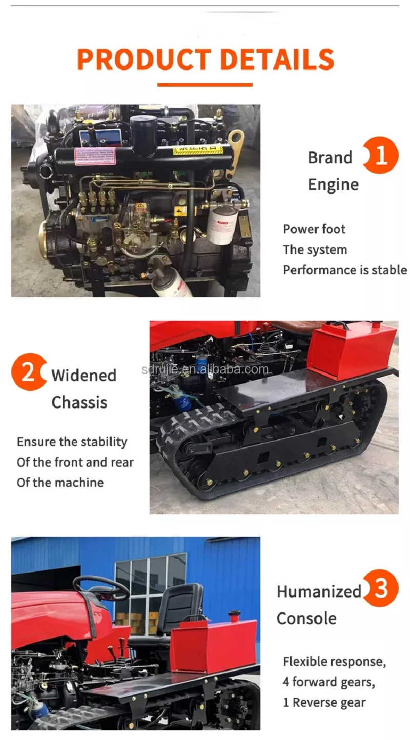 Rujie Multifunction Crawler Tractor - 35HP Agricultural Power