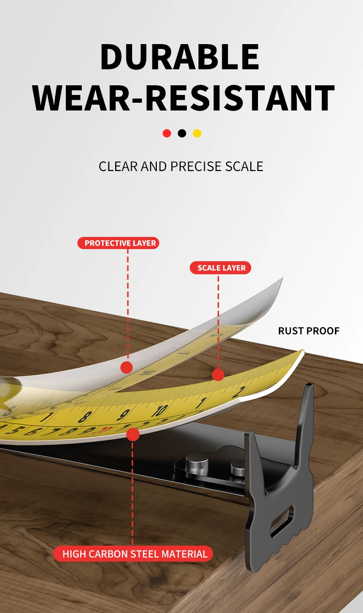 Heavy Tool Construction Ruler Retractable Ruler Steel Tape Body Novel ...