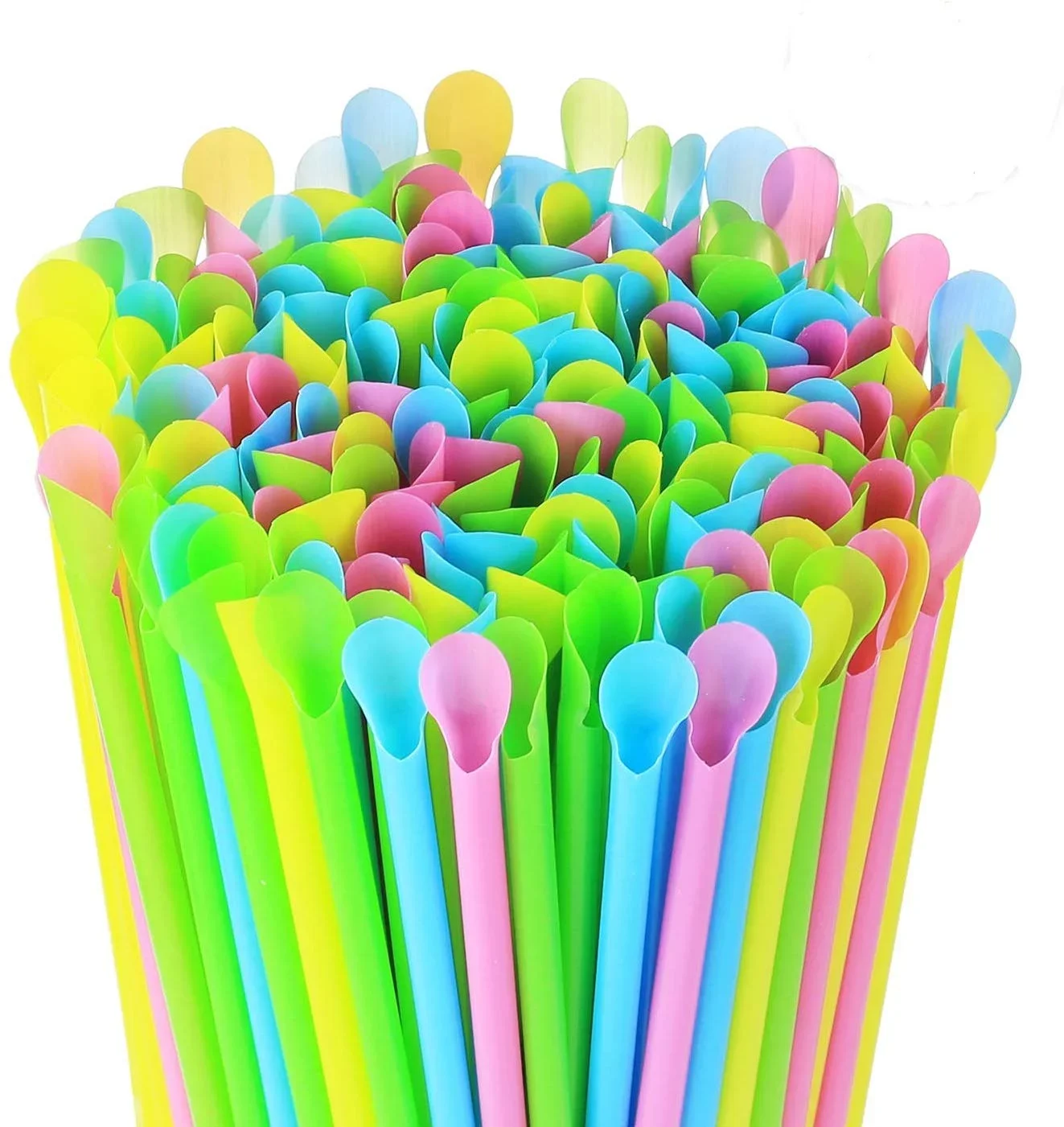 Factory Custom Disposable PLA 100% Biodegradable Spoon Straw for Ice ...