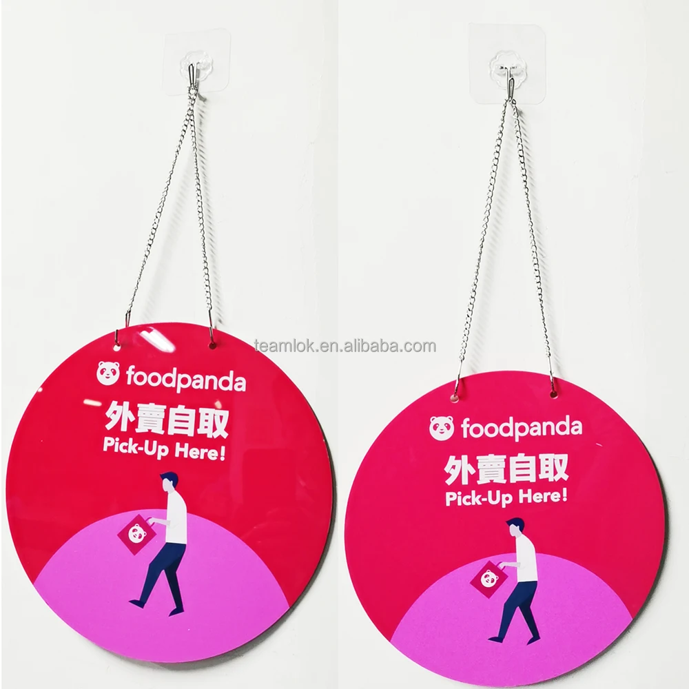 Acrylic Open Closed Door Signs With Metal Hanging Chain Window Suction ...