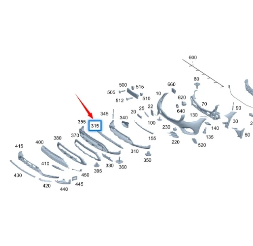 2538850304 for the Mercedes-benz GLC X253 Front bar Dismount Bracket ...