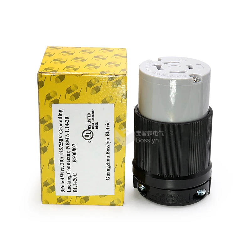Nema L14-20c Female Connector 20a 125 Volt/250 Volt 3 Pole-4 Wire ...