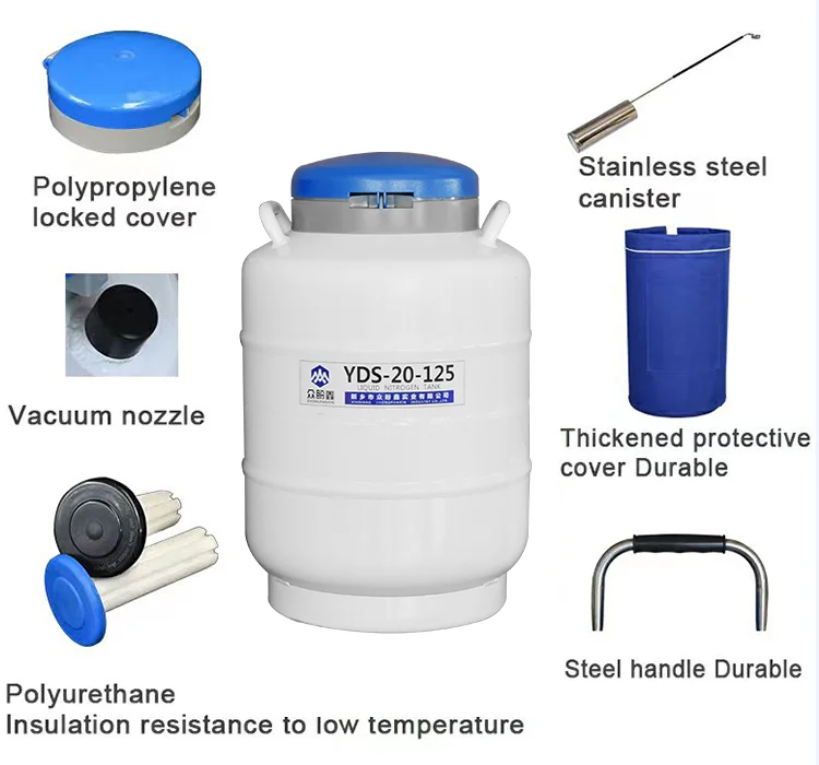 20 Liters Liquid Nitrogen Container Ln2 YDS-20-125 Ln2 Tank for ...