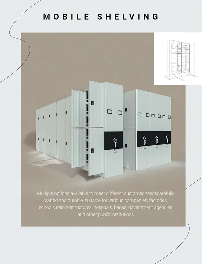 High-density Mechanical Library Mobile Shelving System Movable File ...