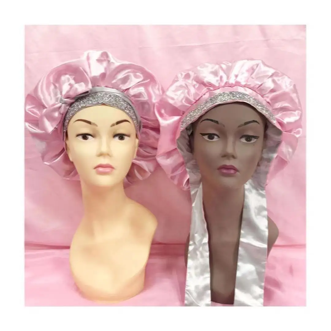 Wholesale Reversible Bonnets Edge Wrap Custom Long Band Satin Hair Silk ...
