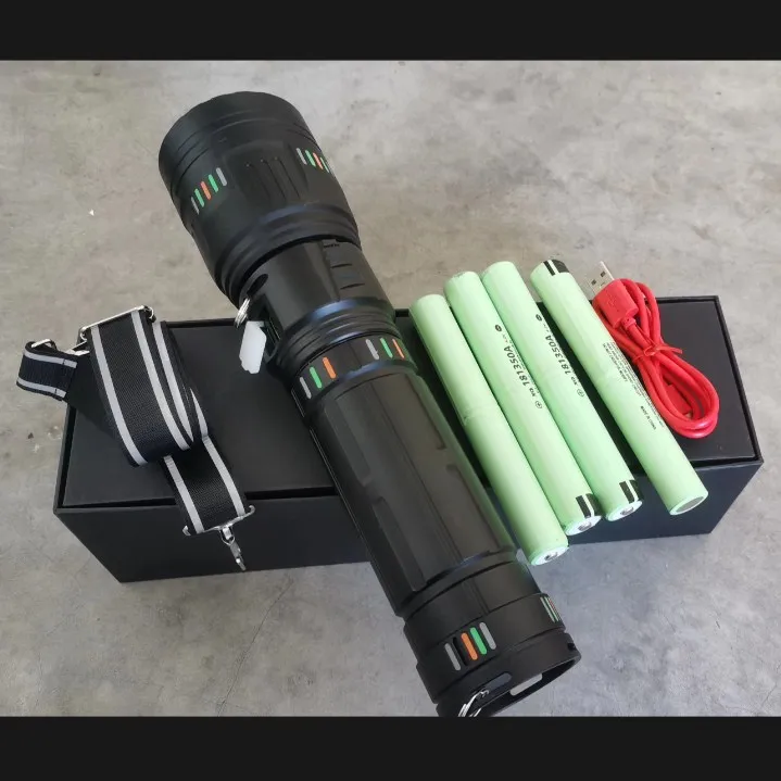 5000lm 1500m Long Range 8pcs 18650 22000mah Zoom Led 60w Tactical Laser ...