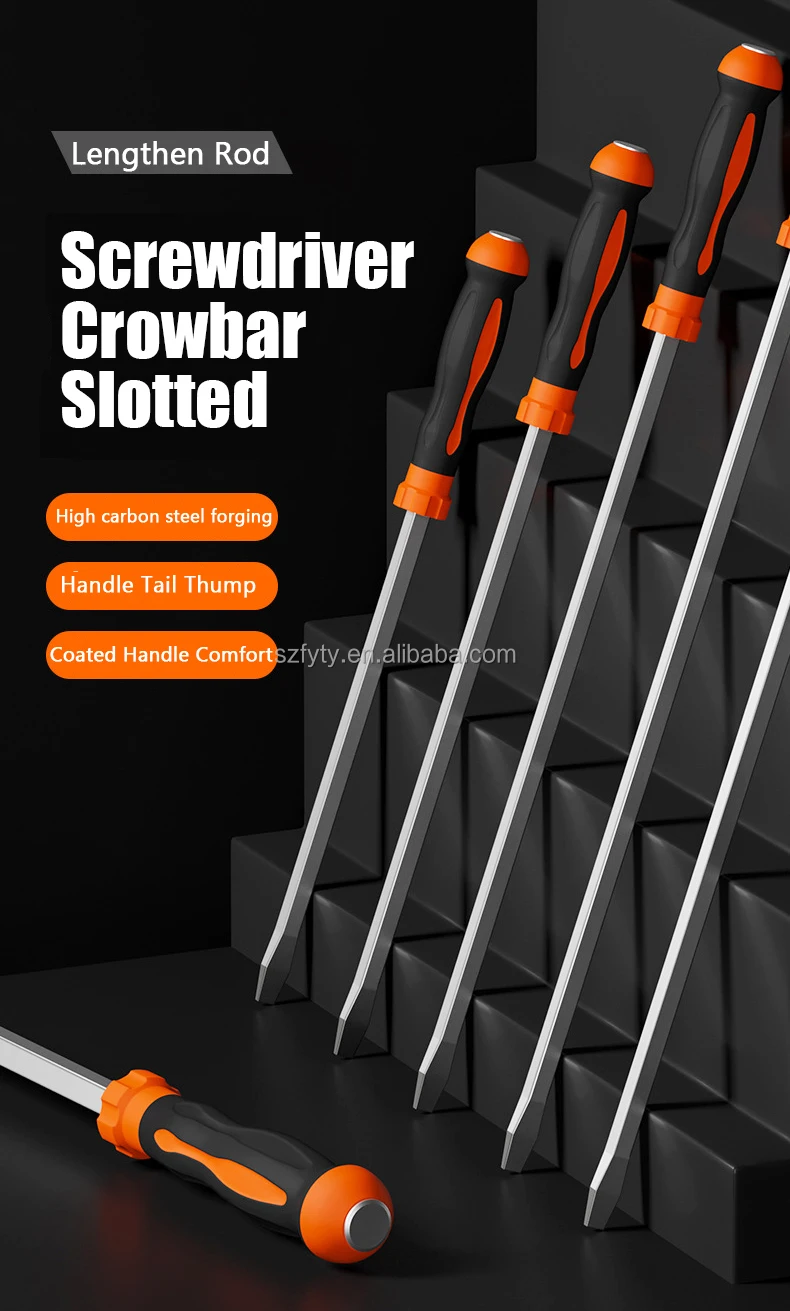 Long Extra Long Screwdriver Set 15',19',23',27',31' Shank Slotted Tips ...