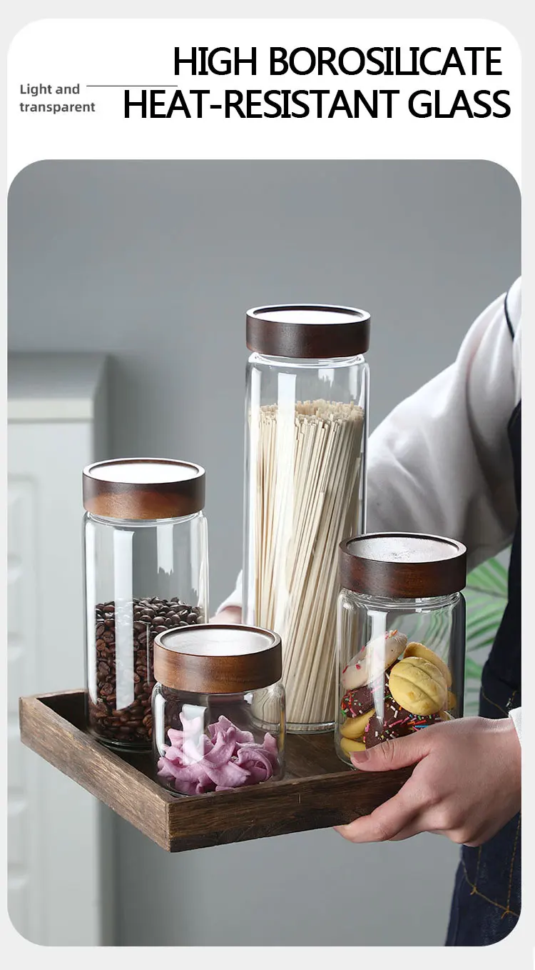 Wholesale Kitchen Storage Jar Container Thread Type Borosilicate Glass Food Storage Jars With ...