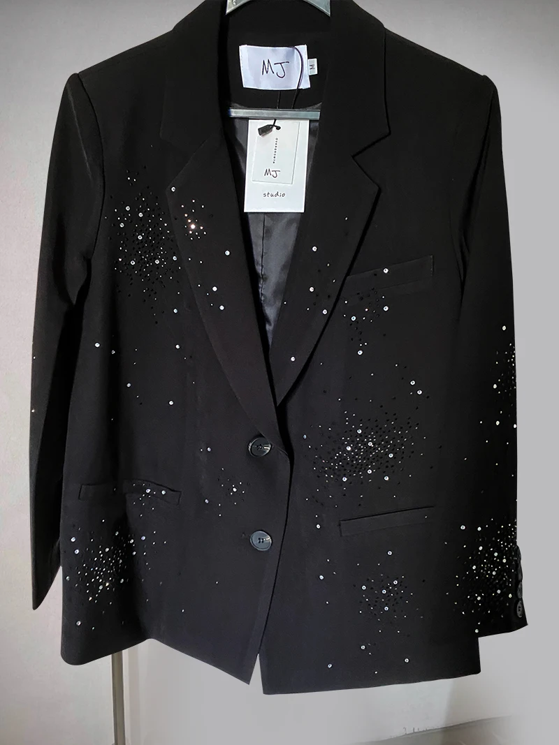 Travelers Bling Embellished Crystal Full Beaded Suit Coat Women's Full ...