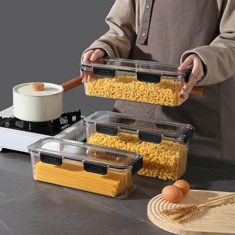 Plastic Food Grade Airtight Stackable Kitchen Refrigerator Storage Dry ...