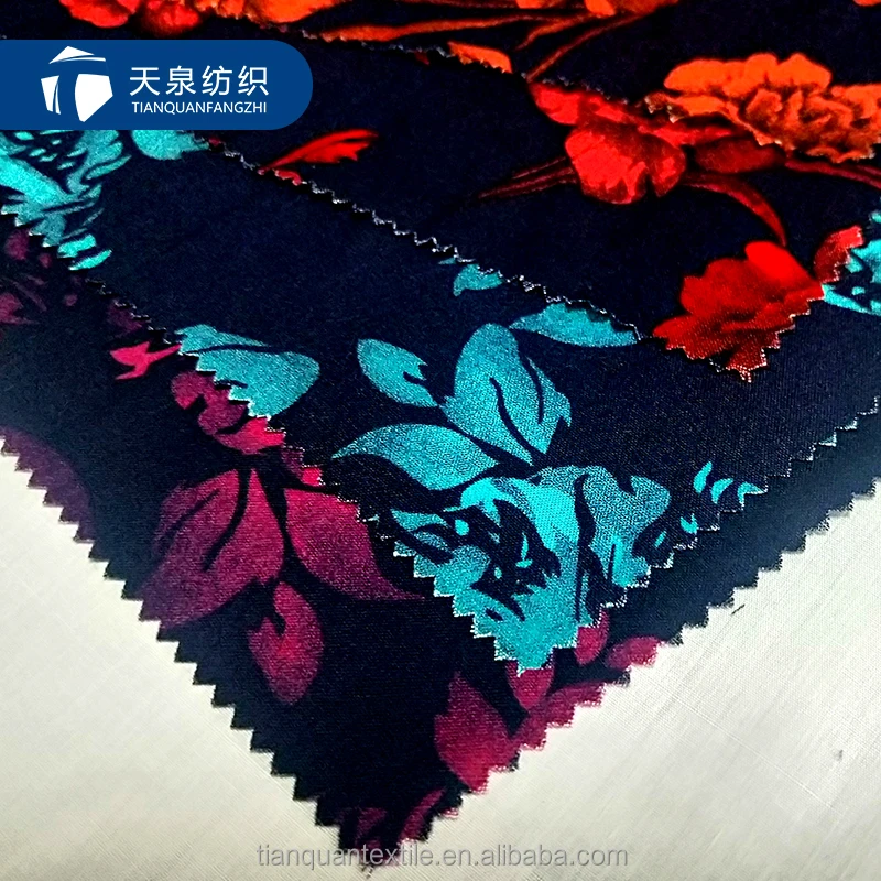 Plain Dyed 100% Polyester Shiny Printed Linen Bird Of Paradise Rayon ...