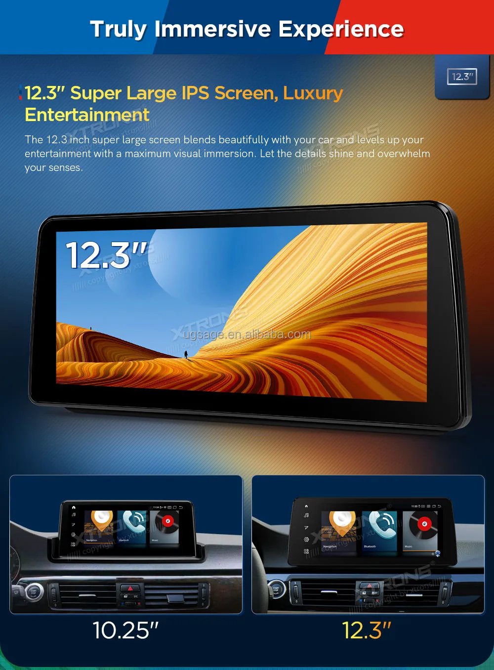 Xtrons 12.3 Inch Touch Carplay Screen Android 12 Car Audio 8+128g ...