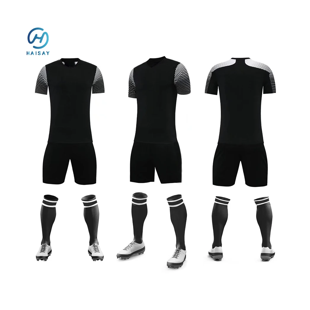 Team Training Soccer Uniform Black High Quality Wholesale Custom Blank ...