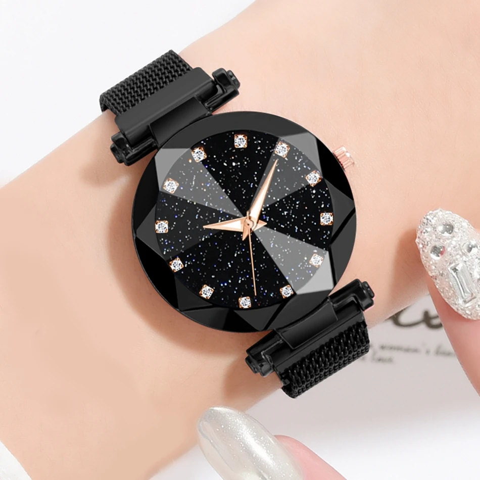 Wholesale Gift Starry Sky Women Watches Magnet Buckle Stylish Rose Gold ...