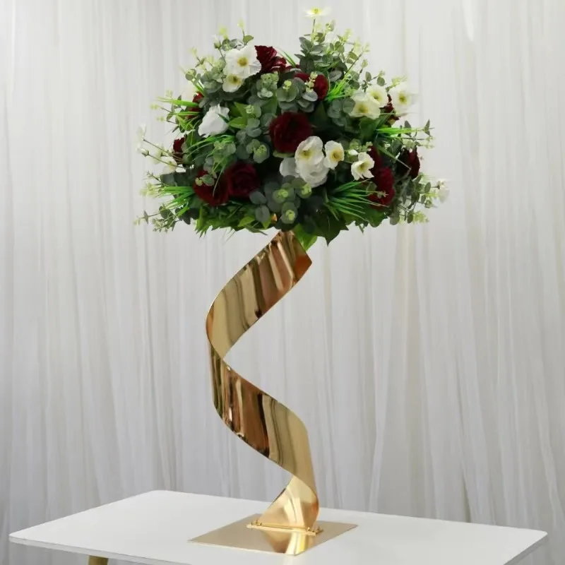 Creative Luxury Metal Spiral Streamer Flower Vases Hot Selling for for ...