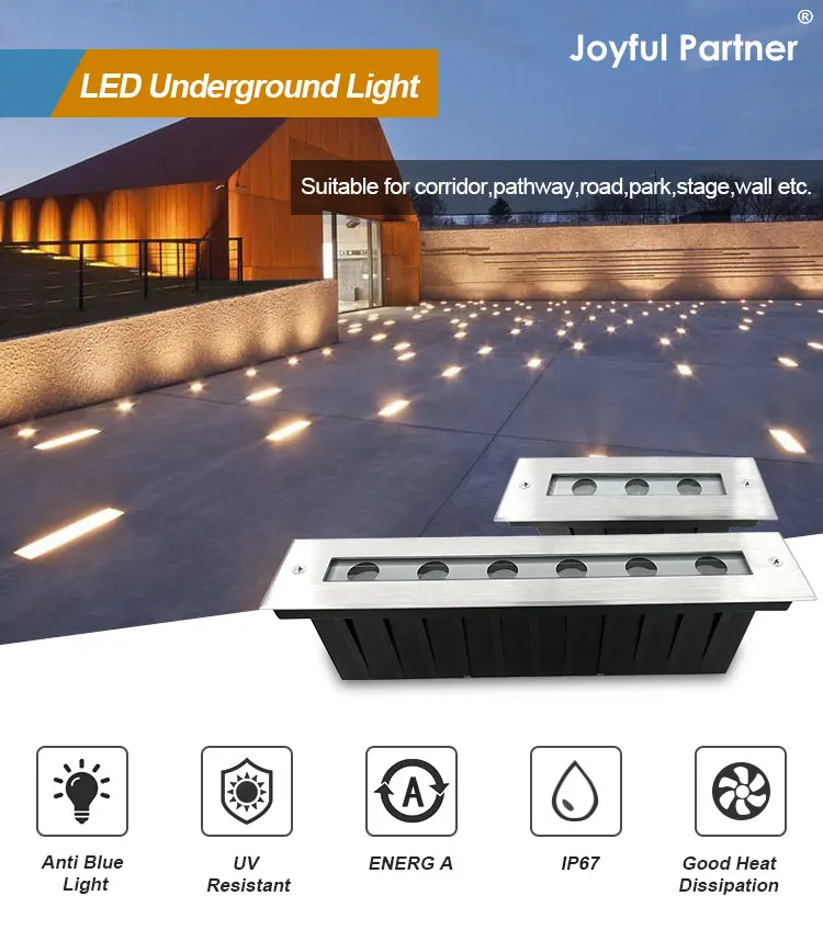 Custom IP67 Waterproof 24V 12V 6W LED Recessed Linear Underground Light ...