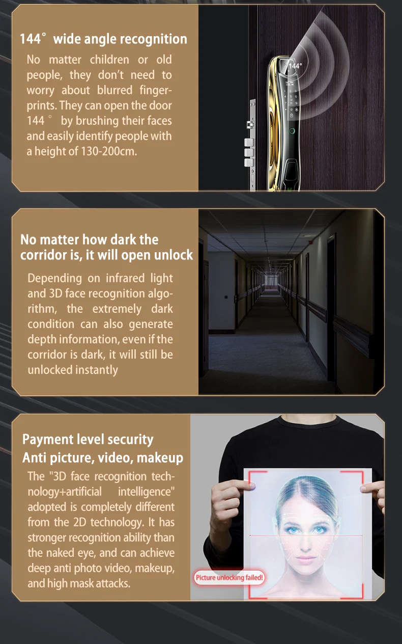 Intelligence Lock Real Time Video Intercom Tuya Wifi Face Recognition ...