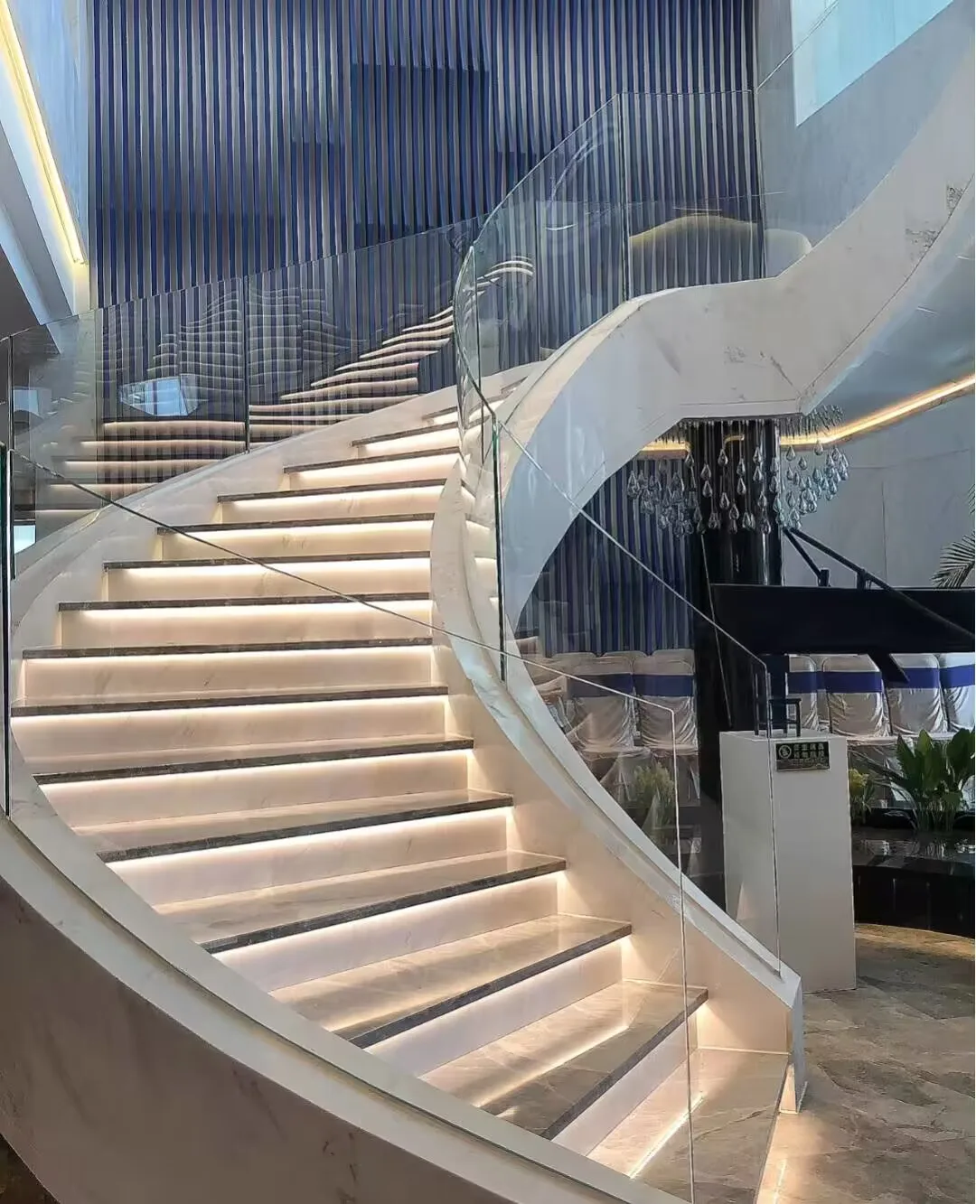 Custom Residential Wood Step Arc Stairs Home Renovations Steel ...