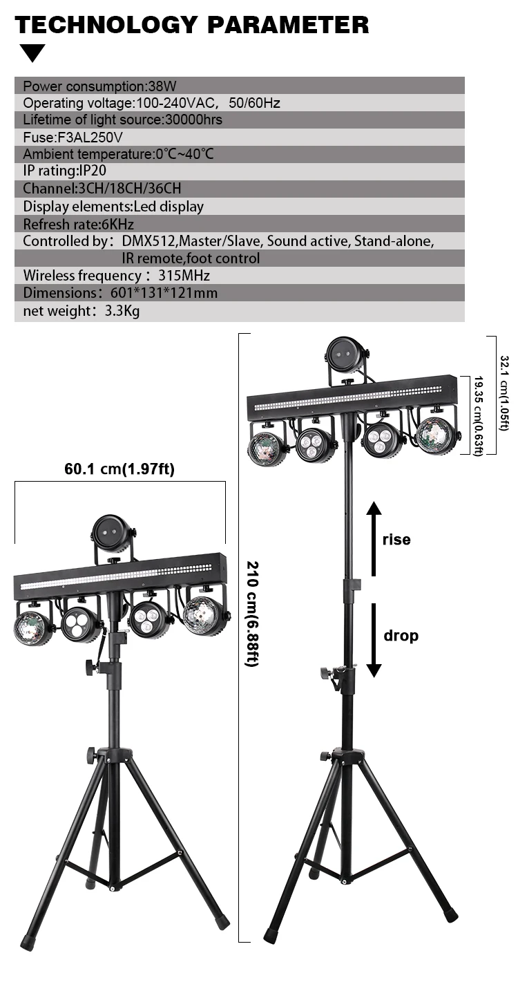 Portable DJ Light Equipment System for Party Gigs