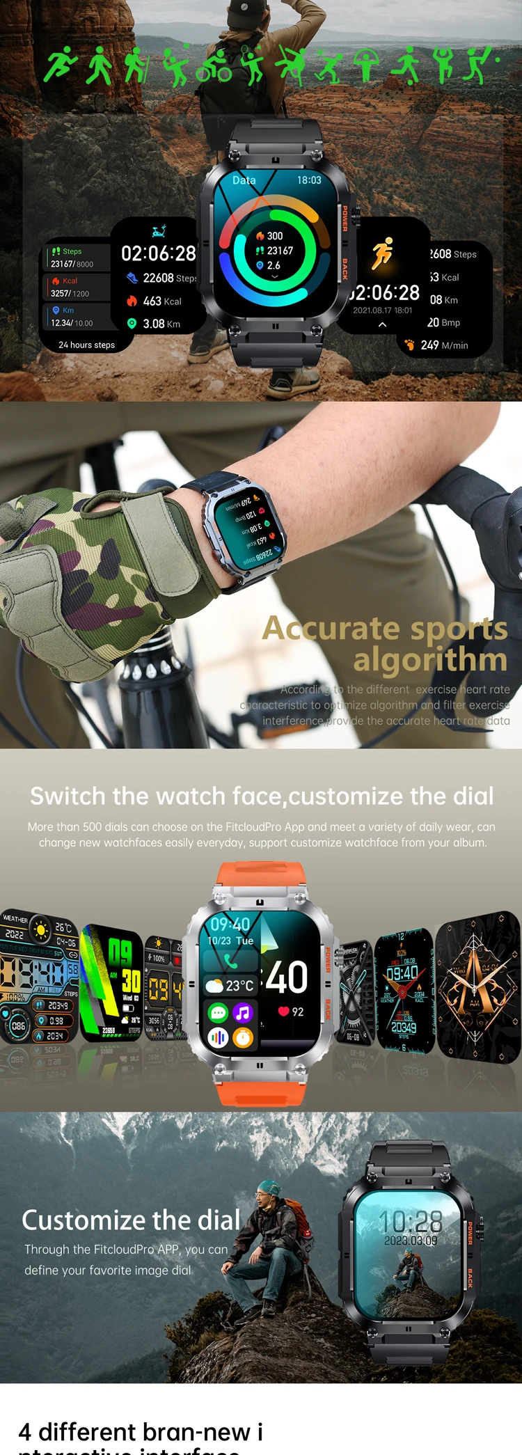 K57pro Smart Watch For Men With Oem Bt Call Feature Pedometer Fitness ...