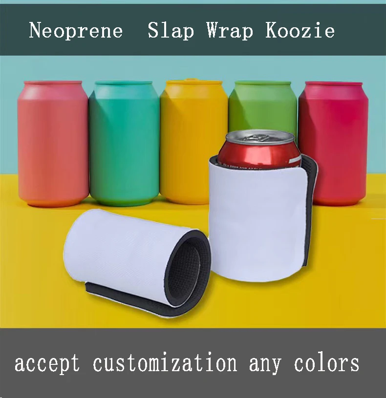 Custom Sublimation 5mm Blank Neoprene Slap Wrap Slap Beer Can Cooler ...