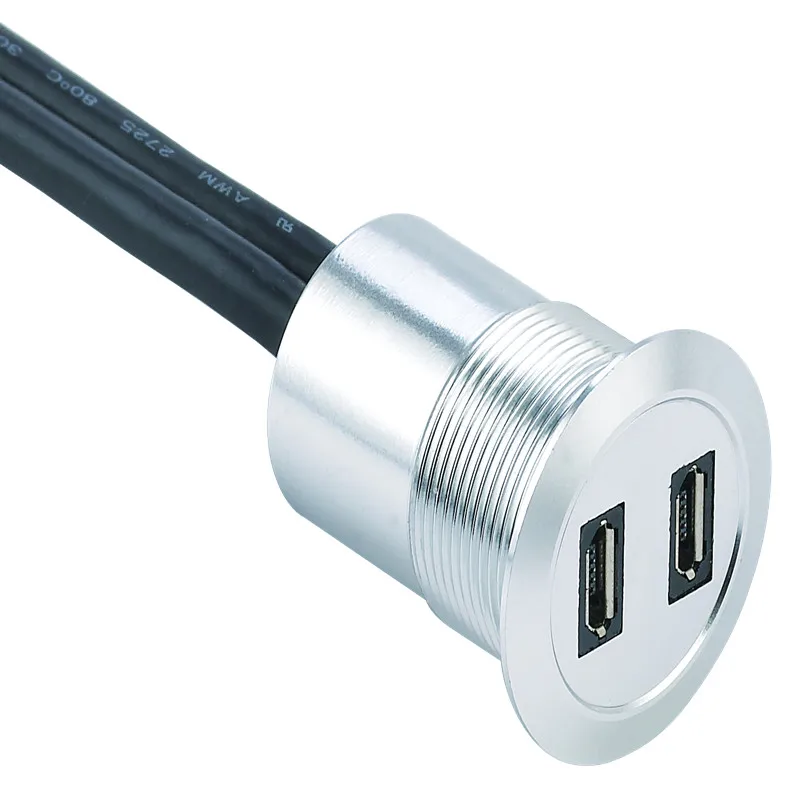 22mm 2 Layer MICRO USB Panel Mount Socket with 60CM Cable