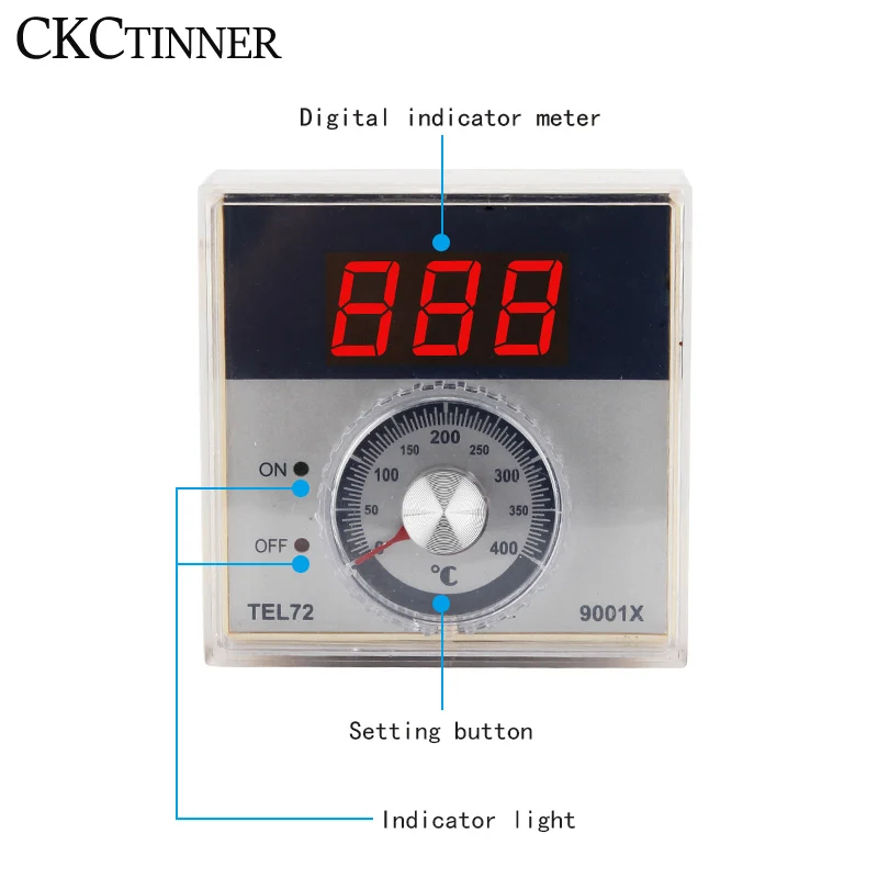 Pointer Temperature Controller K Type E Type Digital Thermostat Ted-2001/tel72-9001x 400 Celsius ...