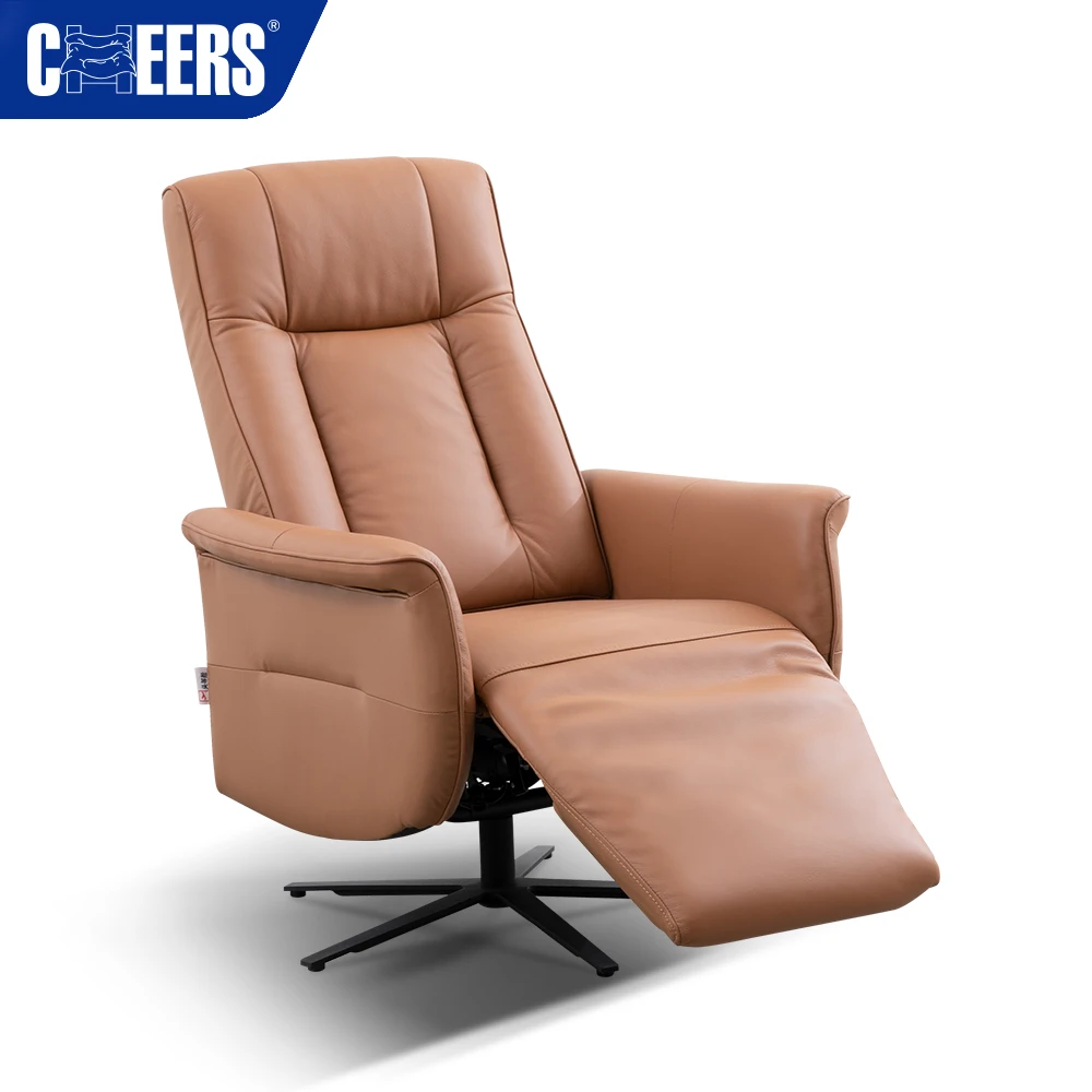 Manwah Cheers Luxury Chair Swivel Electric Recliner Genuine Leather ...