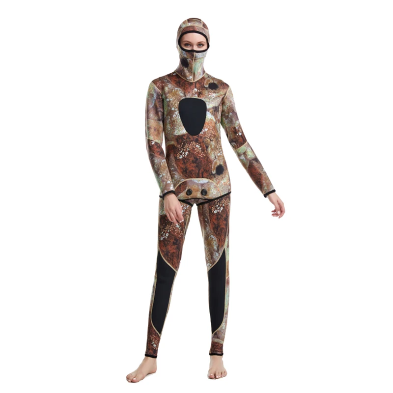 2023 5mm 3mm Neoprene Camo Wetsuit Two Pieces Full Long Sleeve ...
