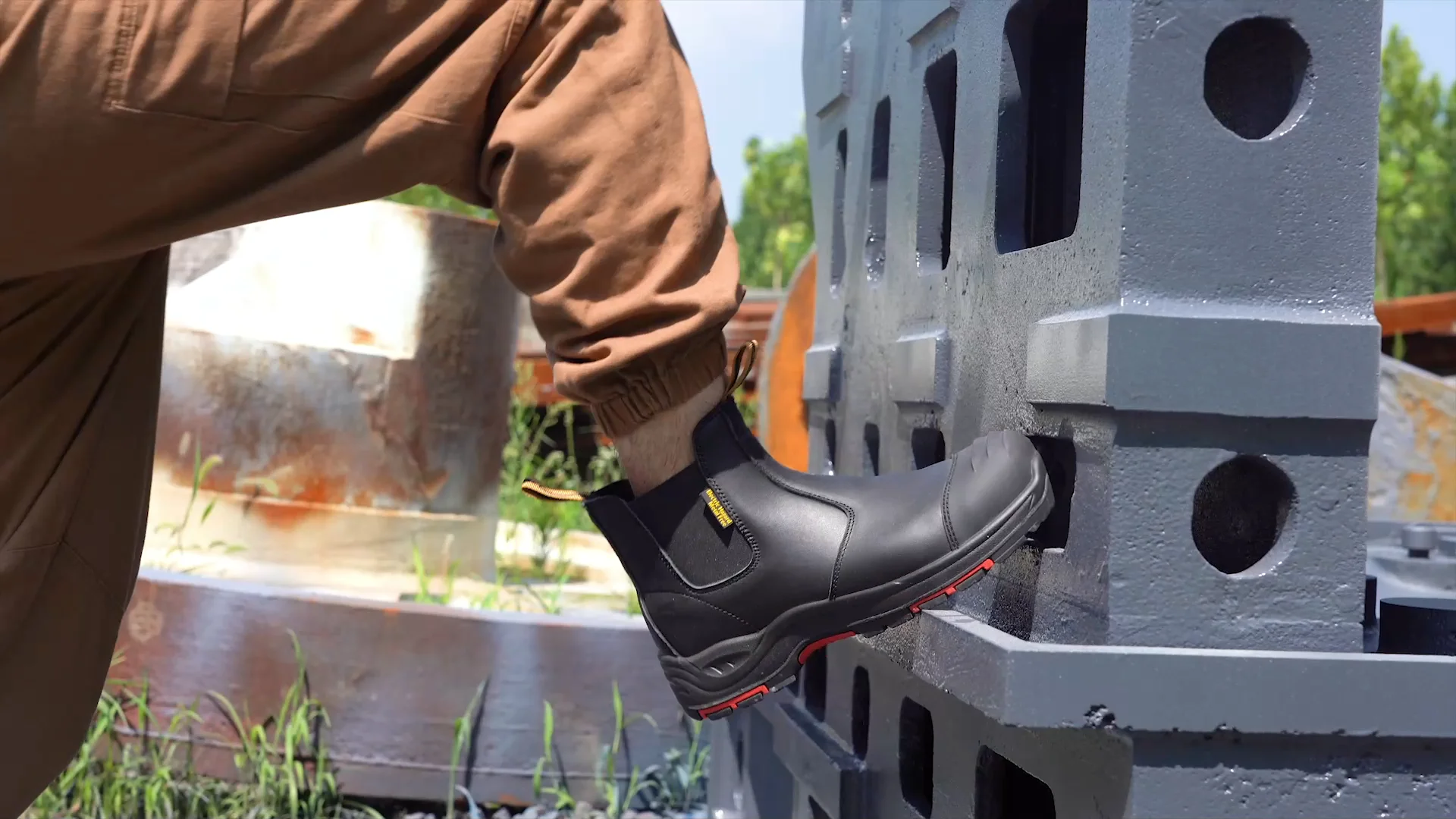 Safetoe Heavy Duty Mining Industrial Slip On No Lace Safety Work Boot ...