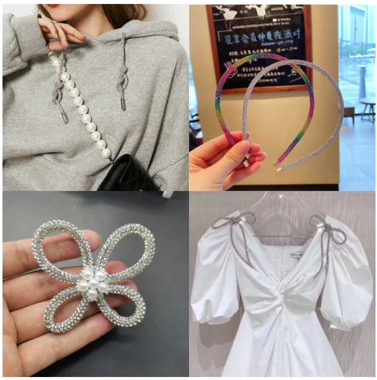 Popularity 6mm 8 Rows Full Diamond Round Glass Crystal Rhinestone Tube ...