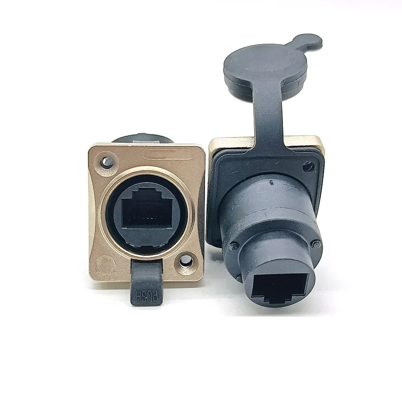 Waterproof Pass through RJ45 Jack Coupler Socket Ethernet Connector