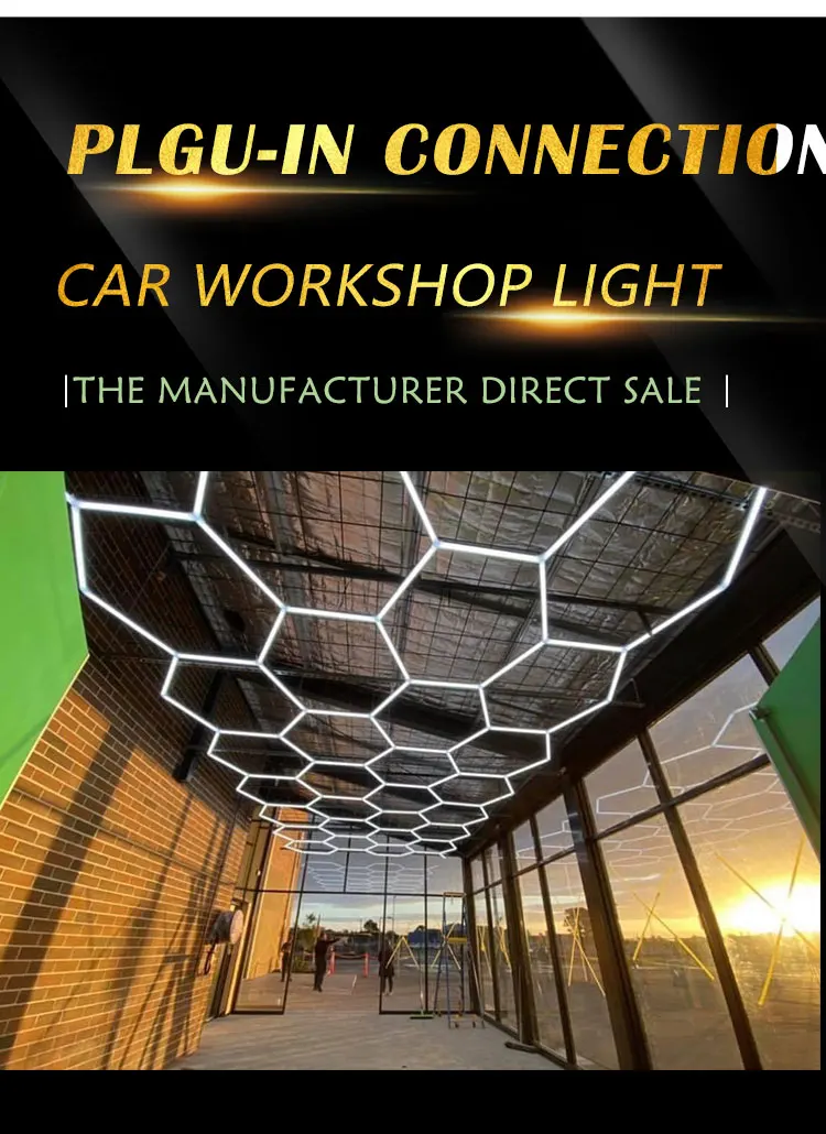 High Power The Easy To Install 6500k Diy Garage Hexagon Car Workshop ...