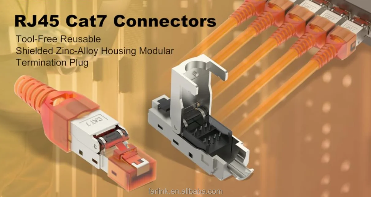 Ethernet Rj45 Connectors Male To Female Adapter Toolless Rj45 ...