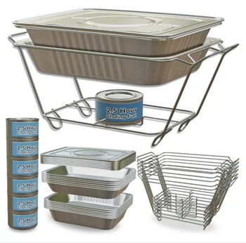 Disposable Wire Chafer Stand Chafing Rack Set With Aluminum Full ...