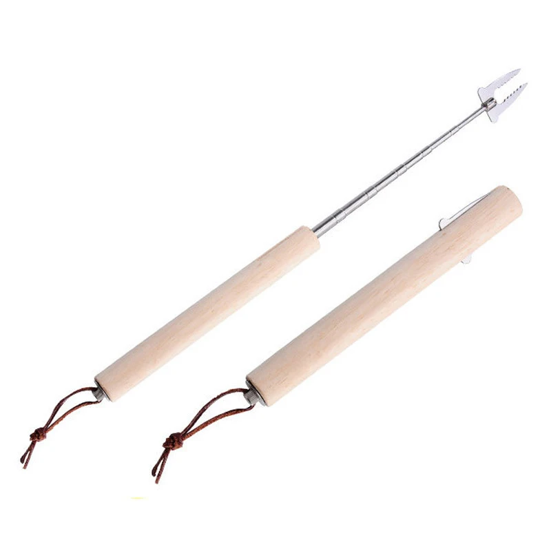 Zxx Wooden Handle Campfire Multi-use Telescoping And Fully Retractable ...