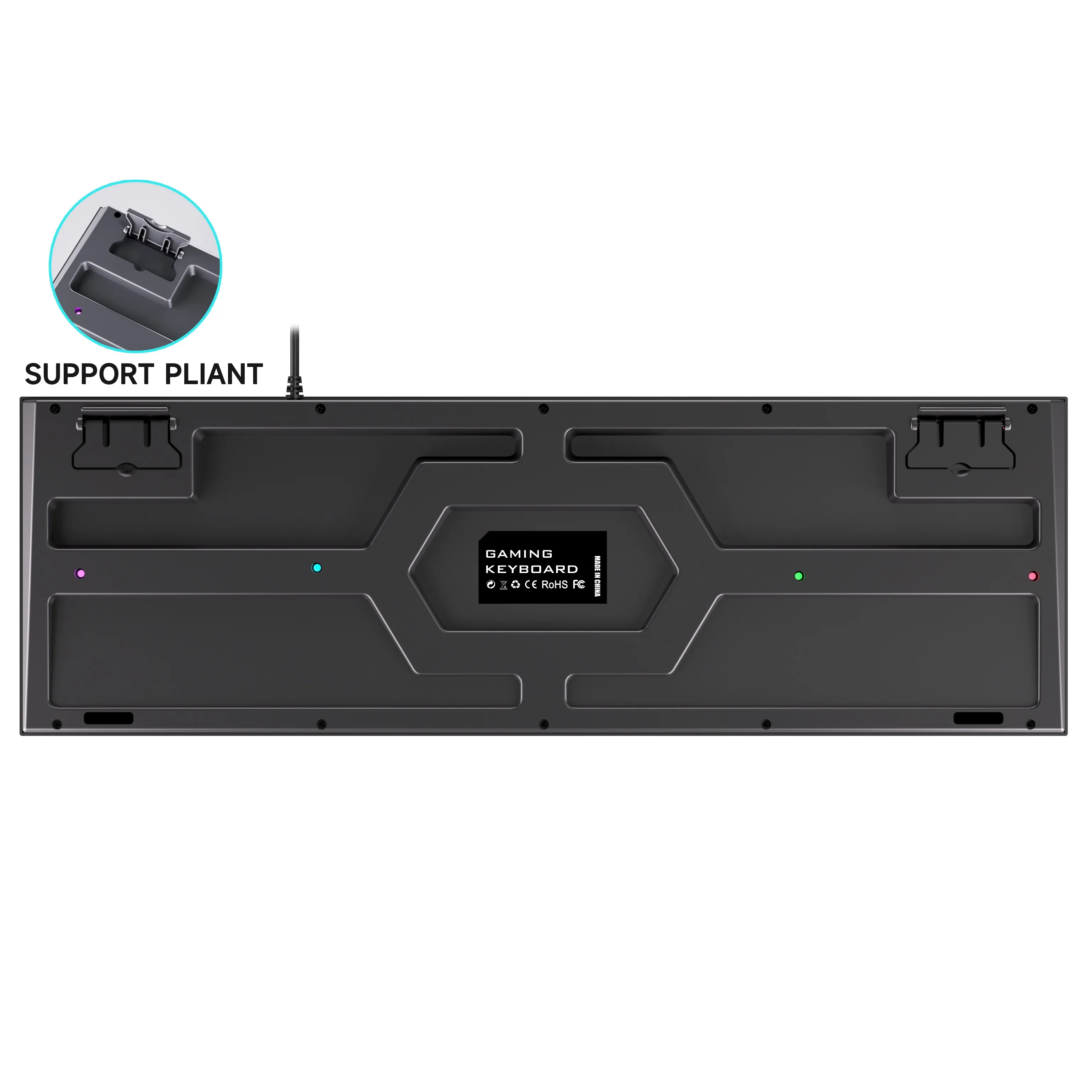 Custom Logo AZERTY French Layout RGB Keyboard Ergonomic Led Backlit Usb ...