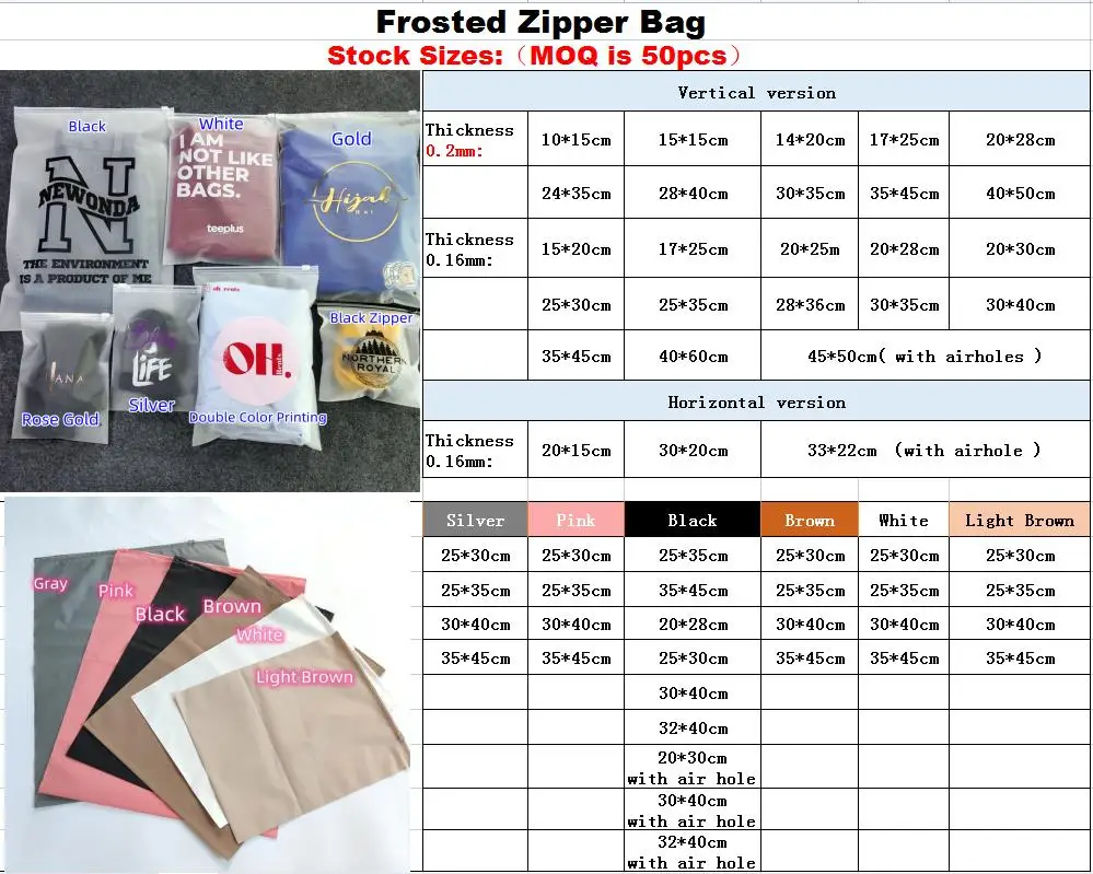 Customized Black Clothing Zip Lock Poly Bags - Biodegradable