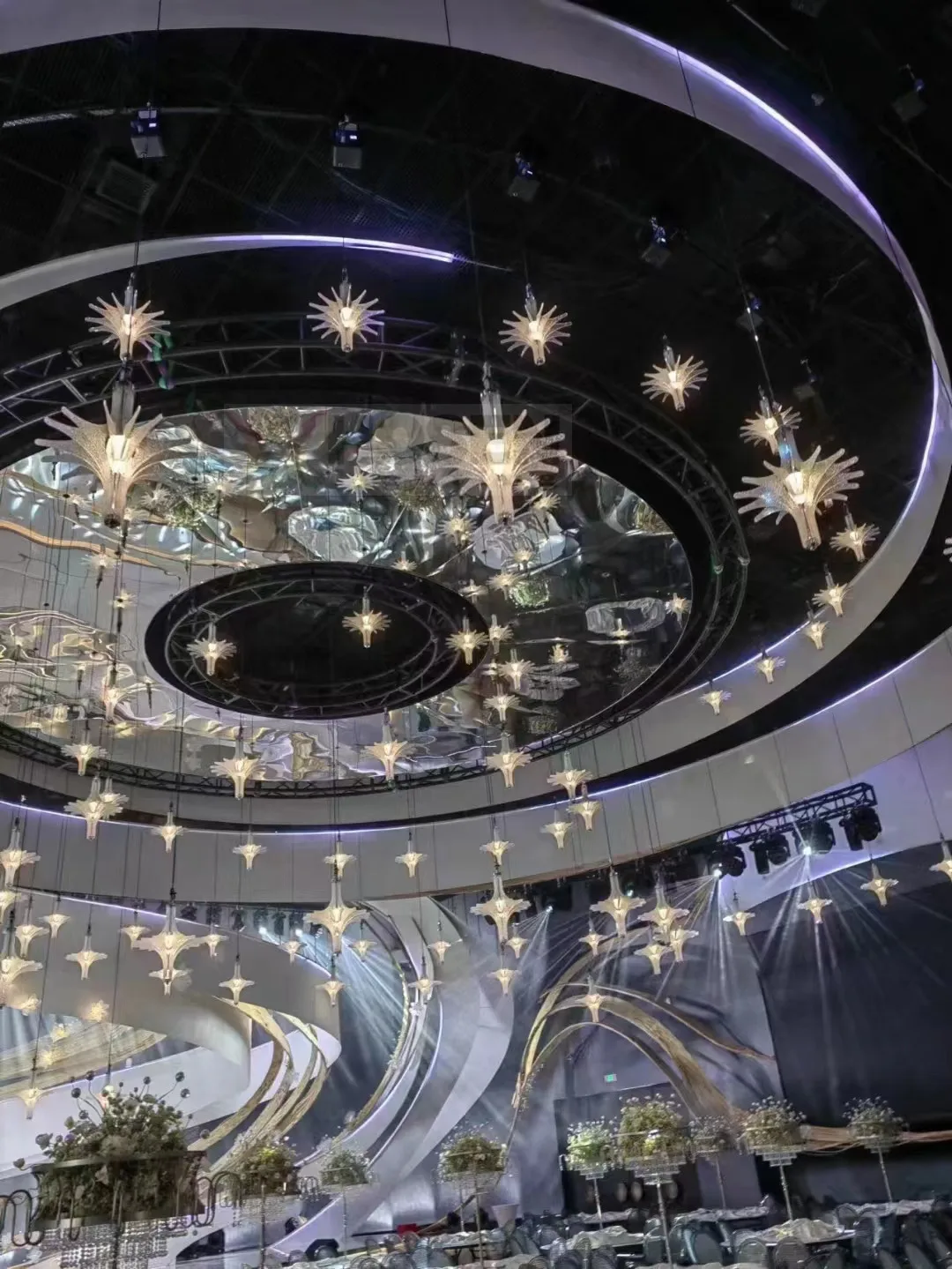 DMX Winch Kinetic Lifting Chandelier - LED Light Solutions