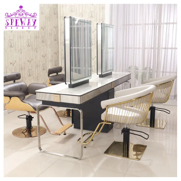 Salon Furniture Barber Station LED Mirror Smart Touch Screen