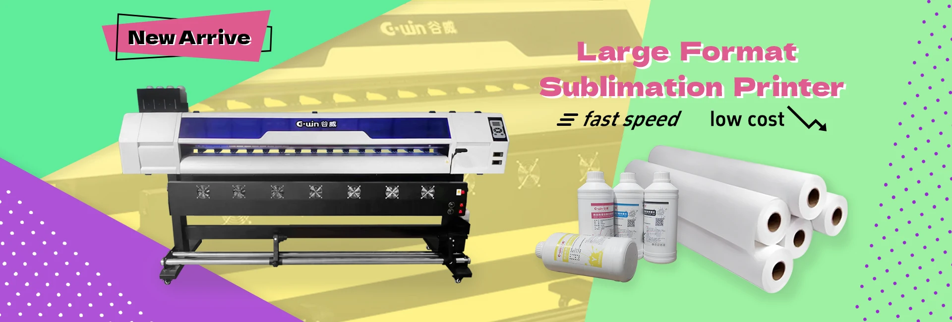 Large Format Digital Sublimation Printing Machine 1.8m Printers For T-shirt And Curtain Double ...